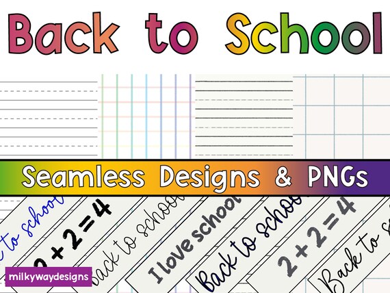 Back to School Paper Seamless Print Designs and Handwritten - Etsy