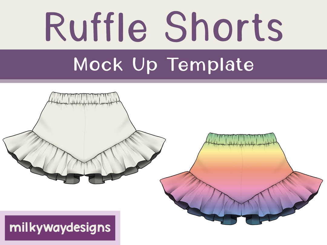 Product Mock up Template Ruffle Frill Shorts PNG Canva Etc - Etsy