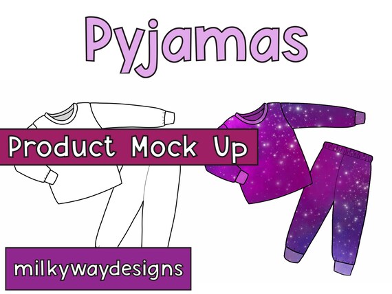 Product Mock up Template PJ'S Pyjamas Set PNG Canva Etc | Etsy