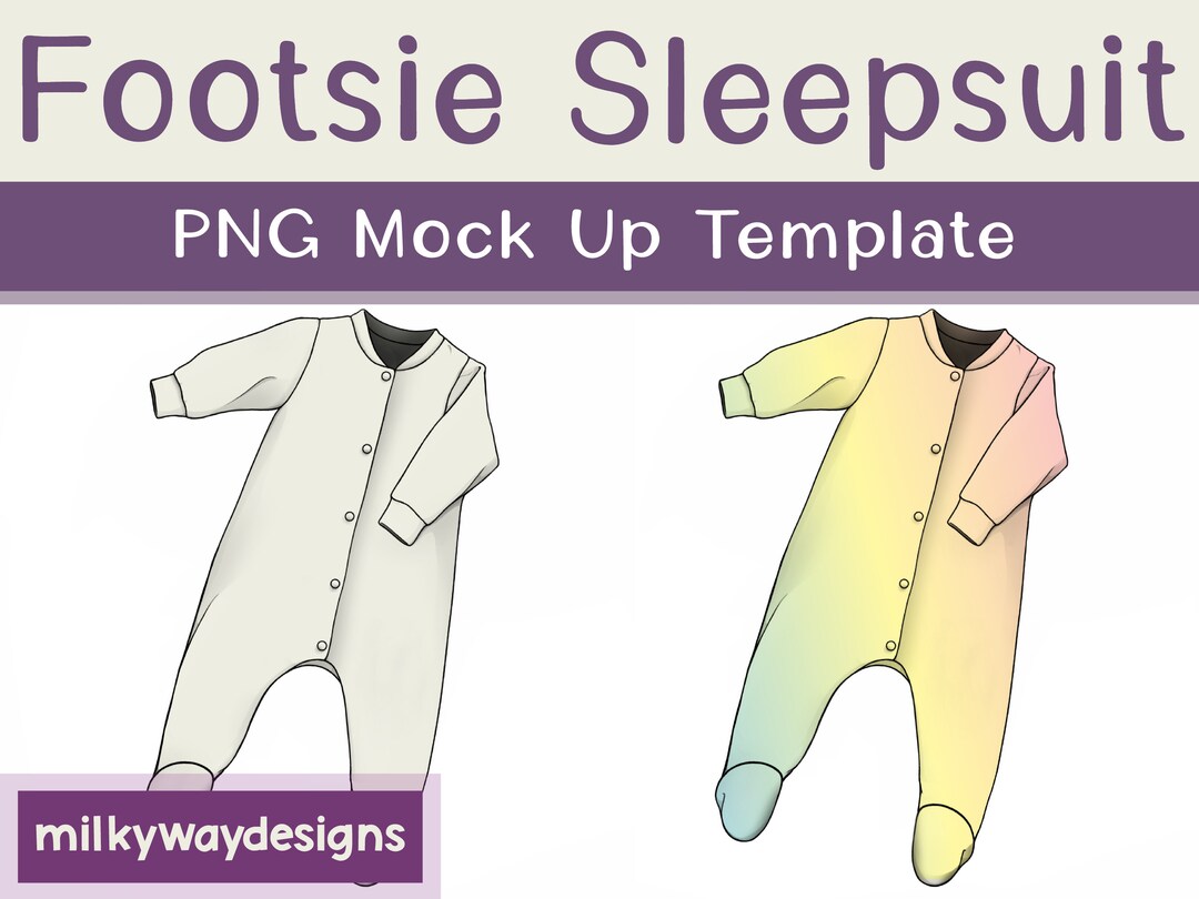 Product Mock up Template Snap Front Sleepsuit PNG Canva Etc - Etsy