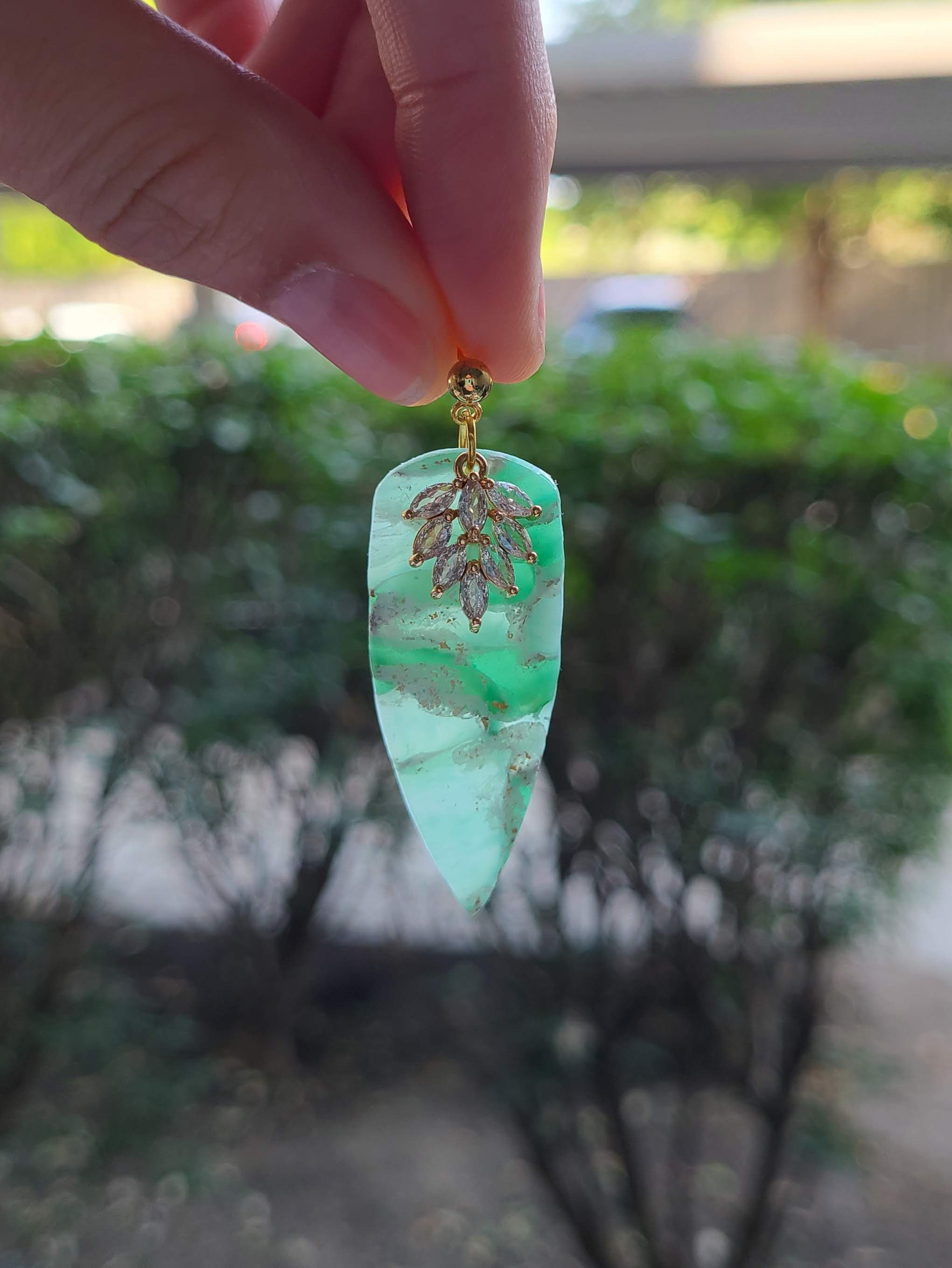 Jade Collection Polymer Clay and Brass Earrings - Etsy