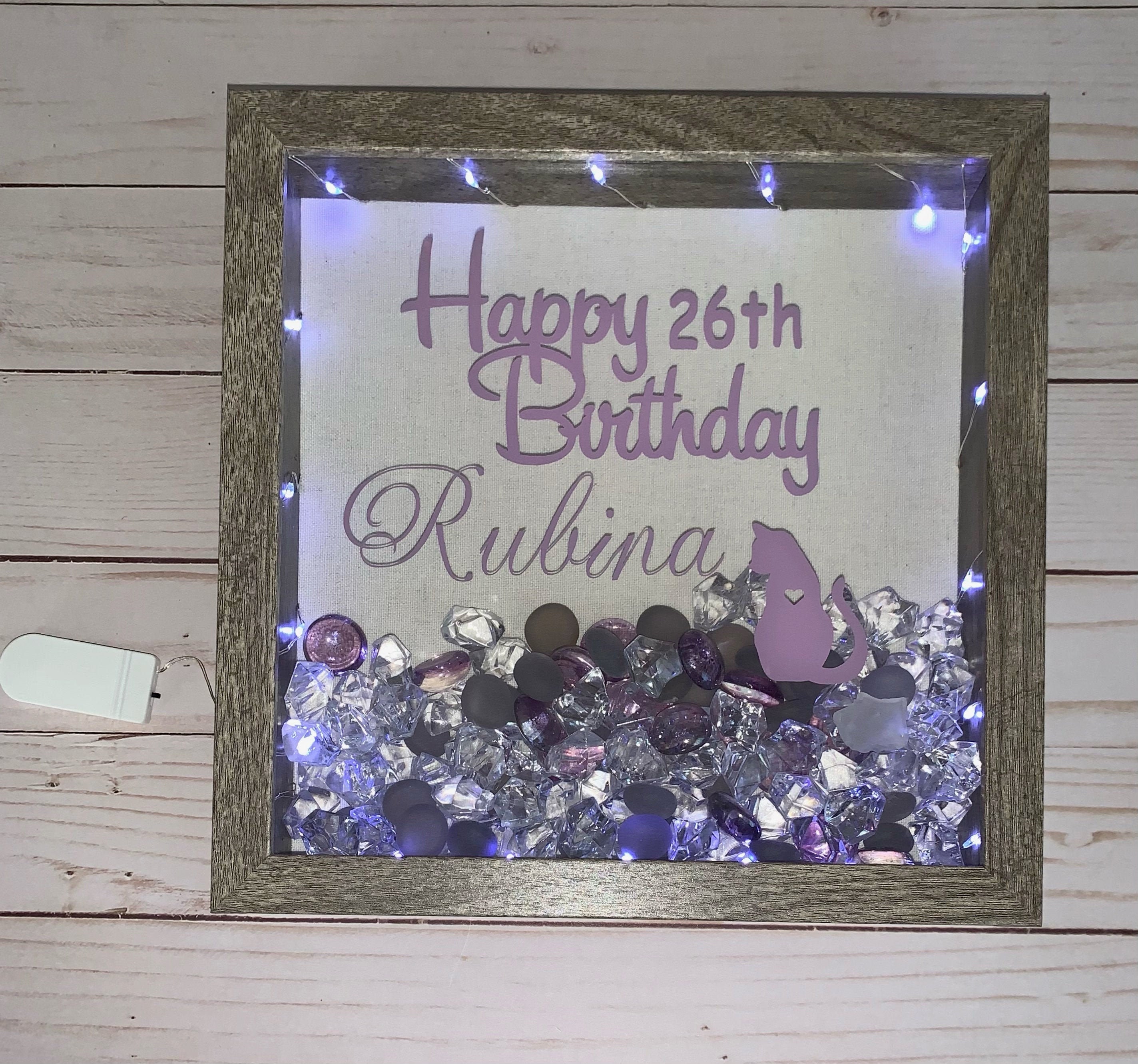 Shadow Box Frame Birthday With FAIRY LIGHTS - Etsy