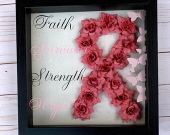 Breast Cancer Shadow Box - Etsy