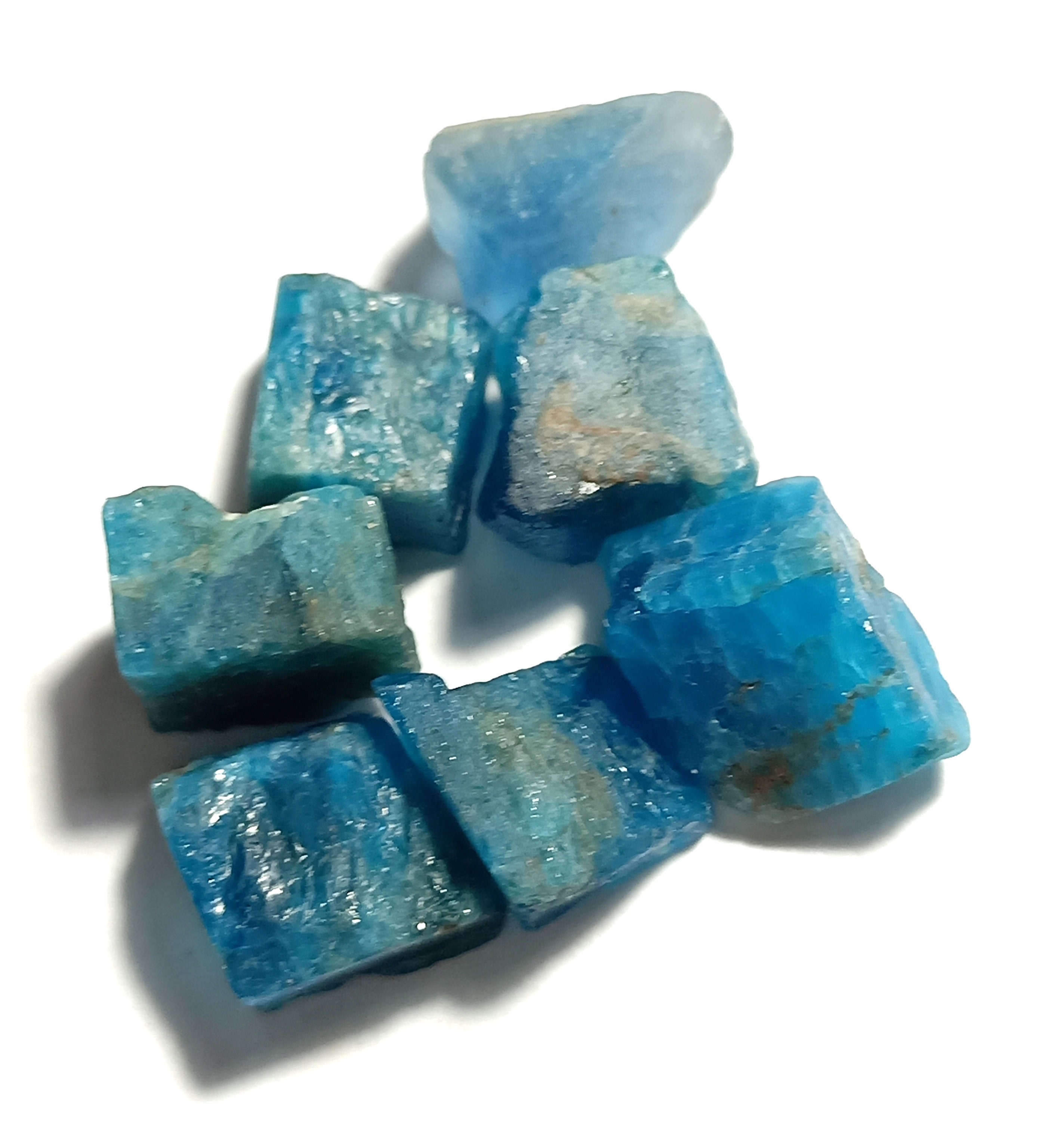 7 Pieces Lot Raw Crystals NEON APATITE ROUGH Gemstones | Etsy