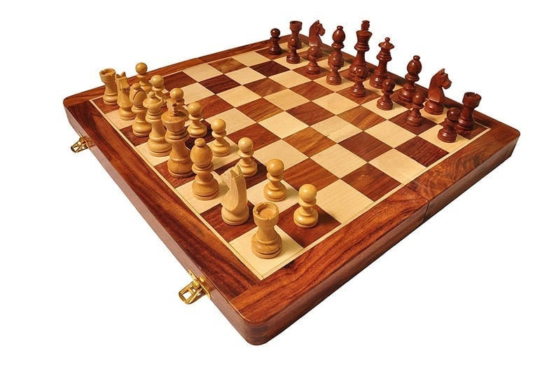 Folding Wooden Magnetic Travel Chess Set With a Premium - Etsy