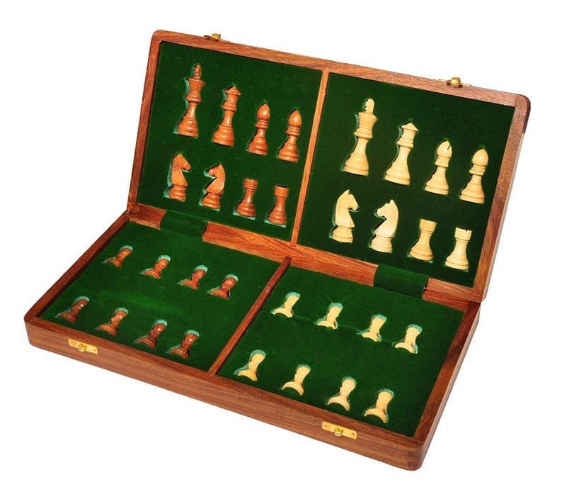 Folding Wooden Magnetic Travel Chess Set With a Premium - Etsy