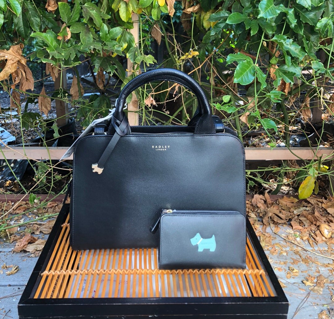 New, Radley London Black Top Handle Purse Wallet Set - Etsy