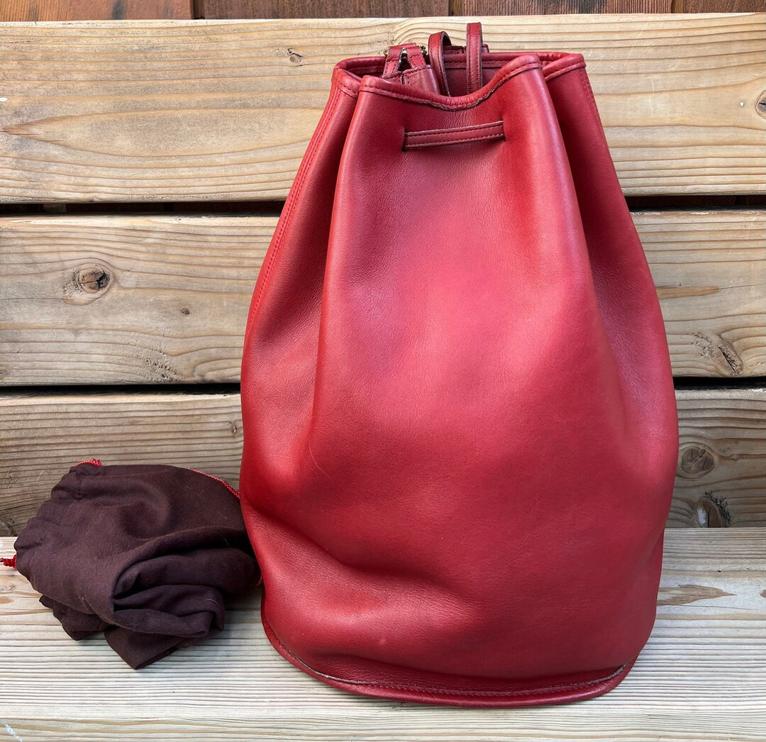 Rare 90s Vintage Coach Red Bixby Large Sling Shoulder Travel Weekender ...