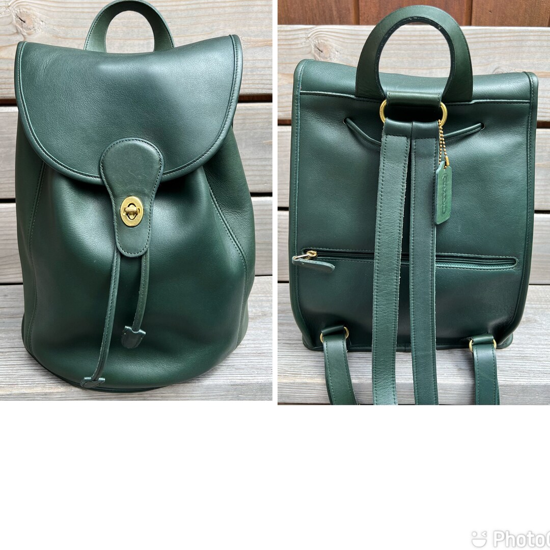 New, 90s Bottle Green Vintage Coach Travel Weekender Backpack Rucksack ...