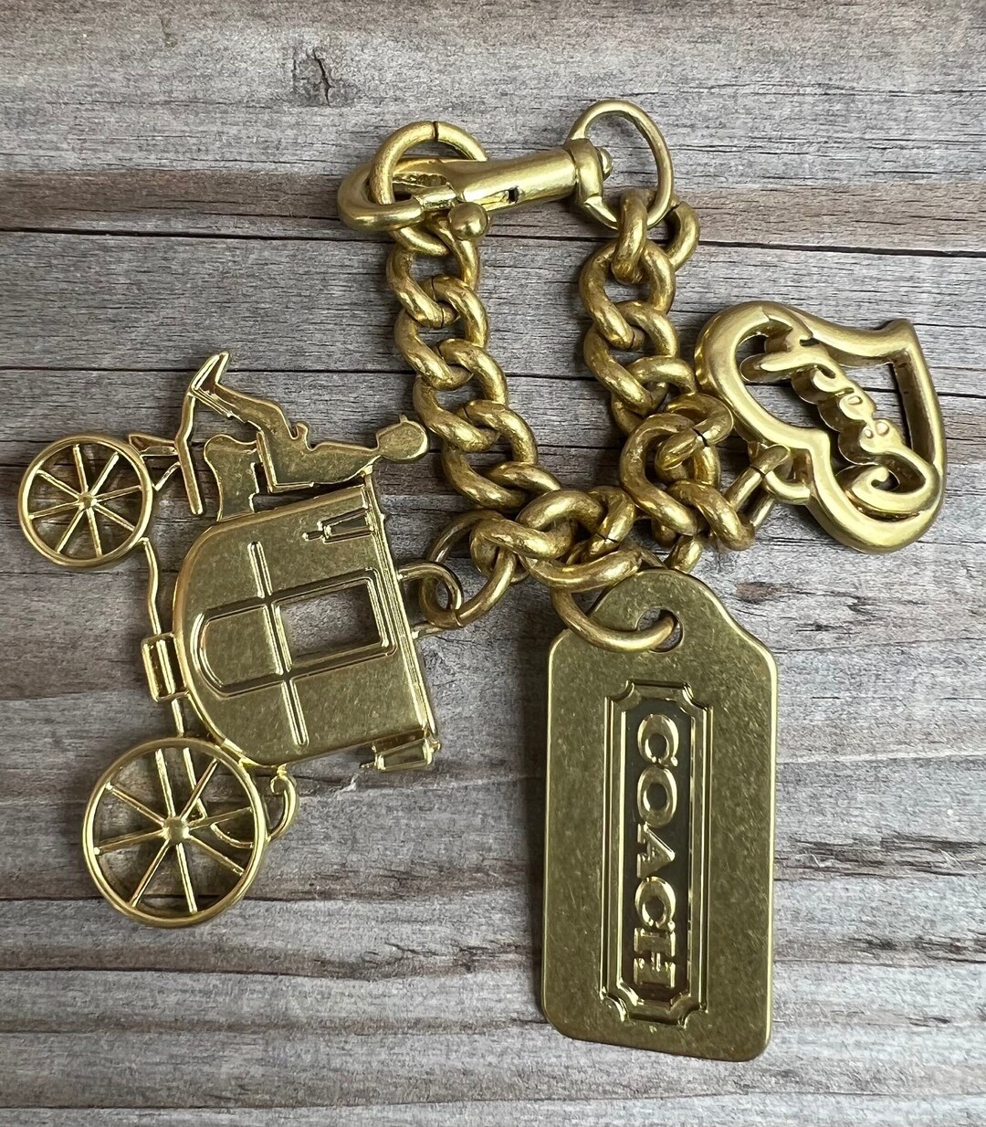 New Vintage Coach Bag Carriage Purse Key Fob Charm - Etsy