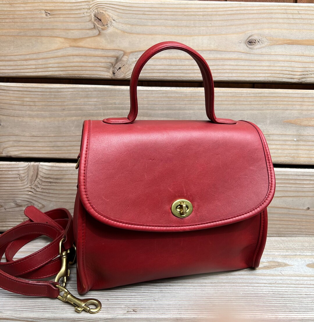 Like New, Vintage Coach Manor Bag, Top Handle Satchel 9977, Red - Etsy