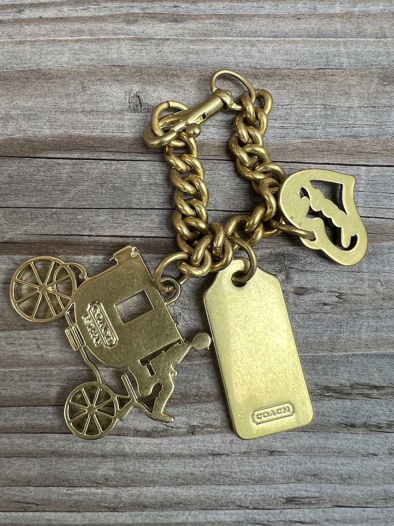 New Vintage Coach Bag Carriage Purse Key Fob Charm - Etsy