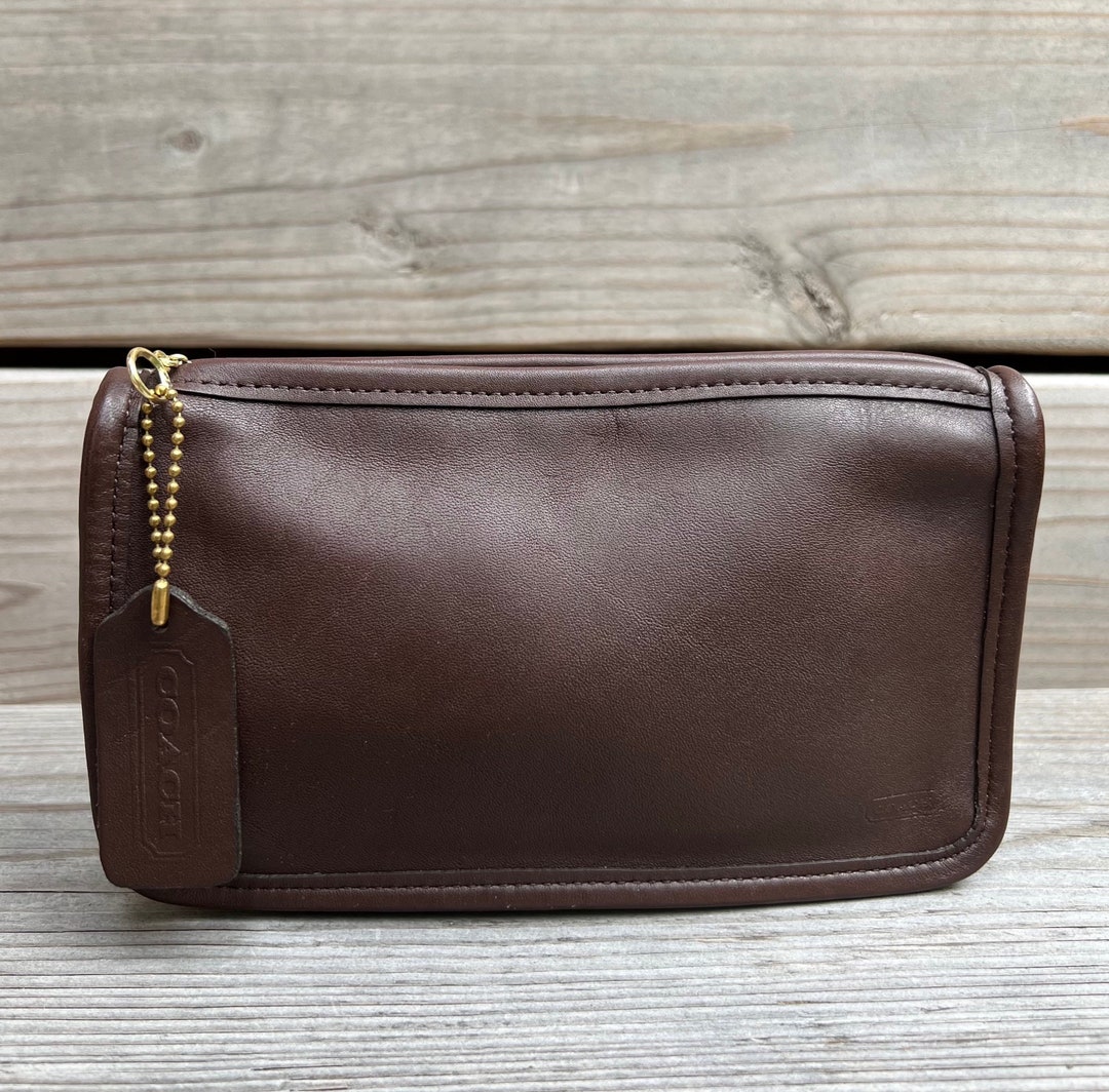 New 90s Mahogany Vintage COACH Chunky Case Cosmetic Money Multipurpose ...