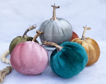 Velvet Pumpkins - Etsy