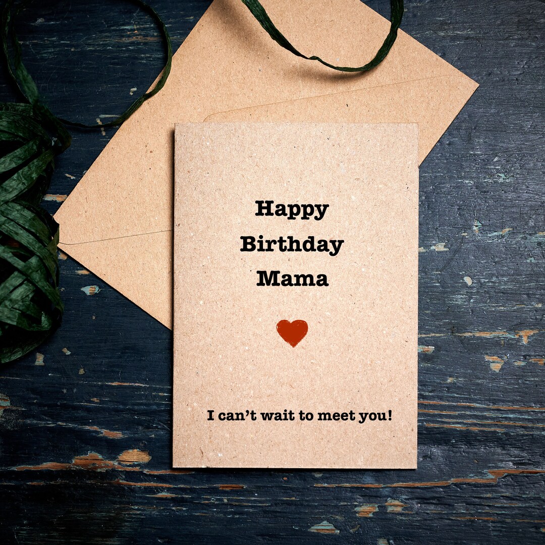 Birthday Card for Mother-to-be / Happy Birthday Mama / Plastic-free Eco ...