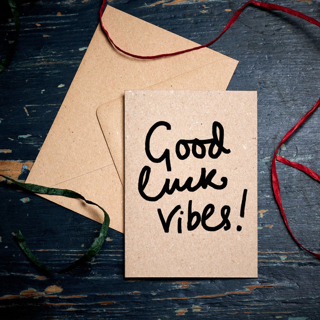 Good Luck Card / Good Luck Vibes / You Got This Card / Plastic-free ...
