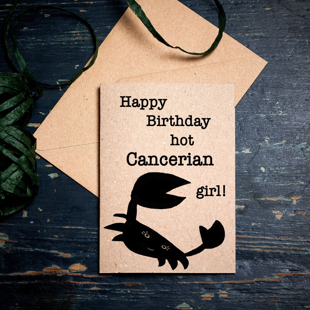 Funny Birthday Card / Happy Birthday Hot Cancerian Girl / - Etsy