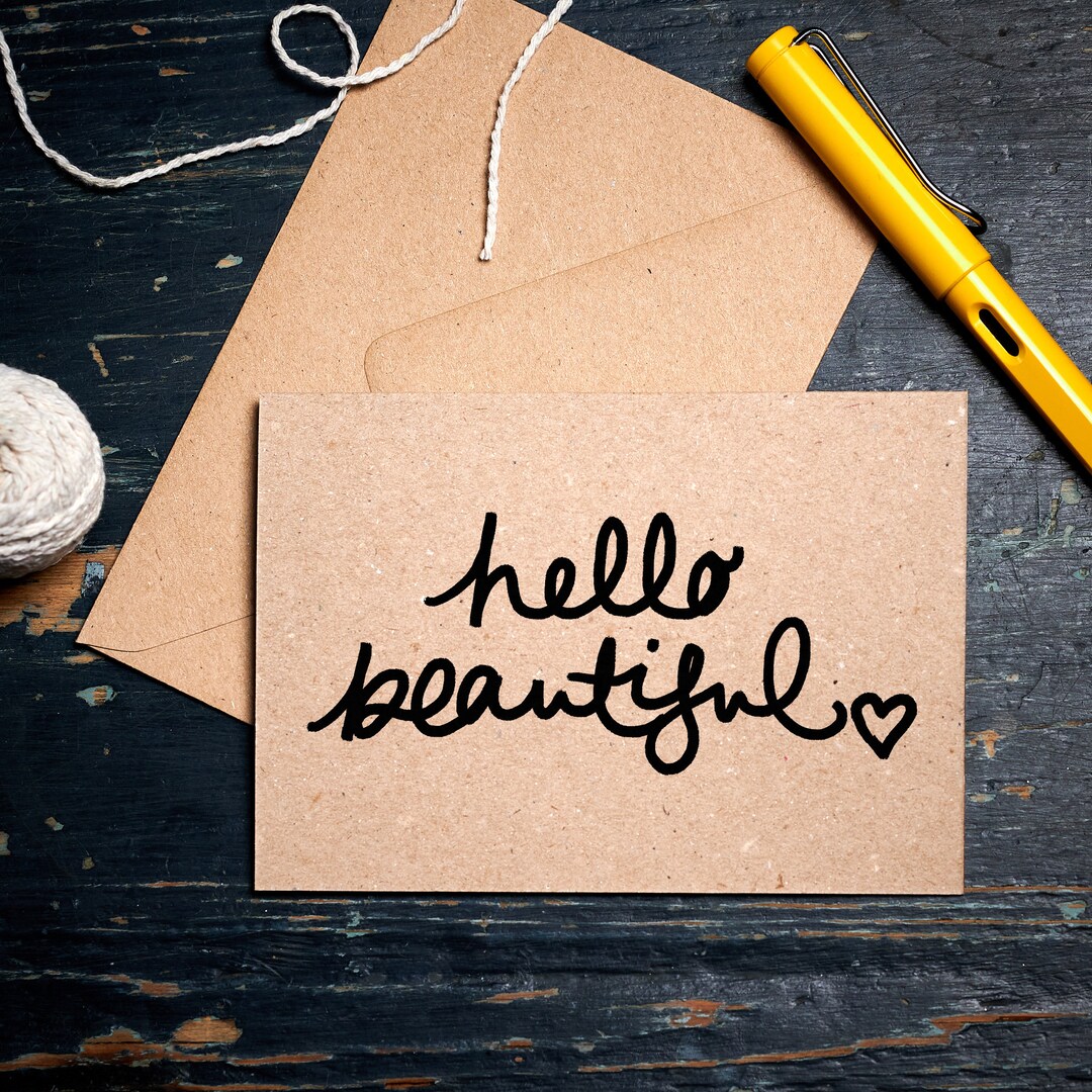 Thinking of You Card / Hello Beautiful / Friendship Card / a Card to ...