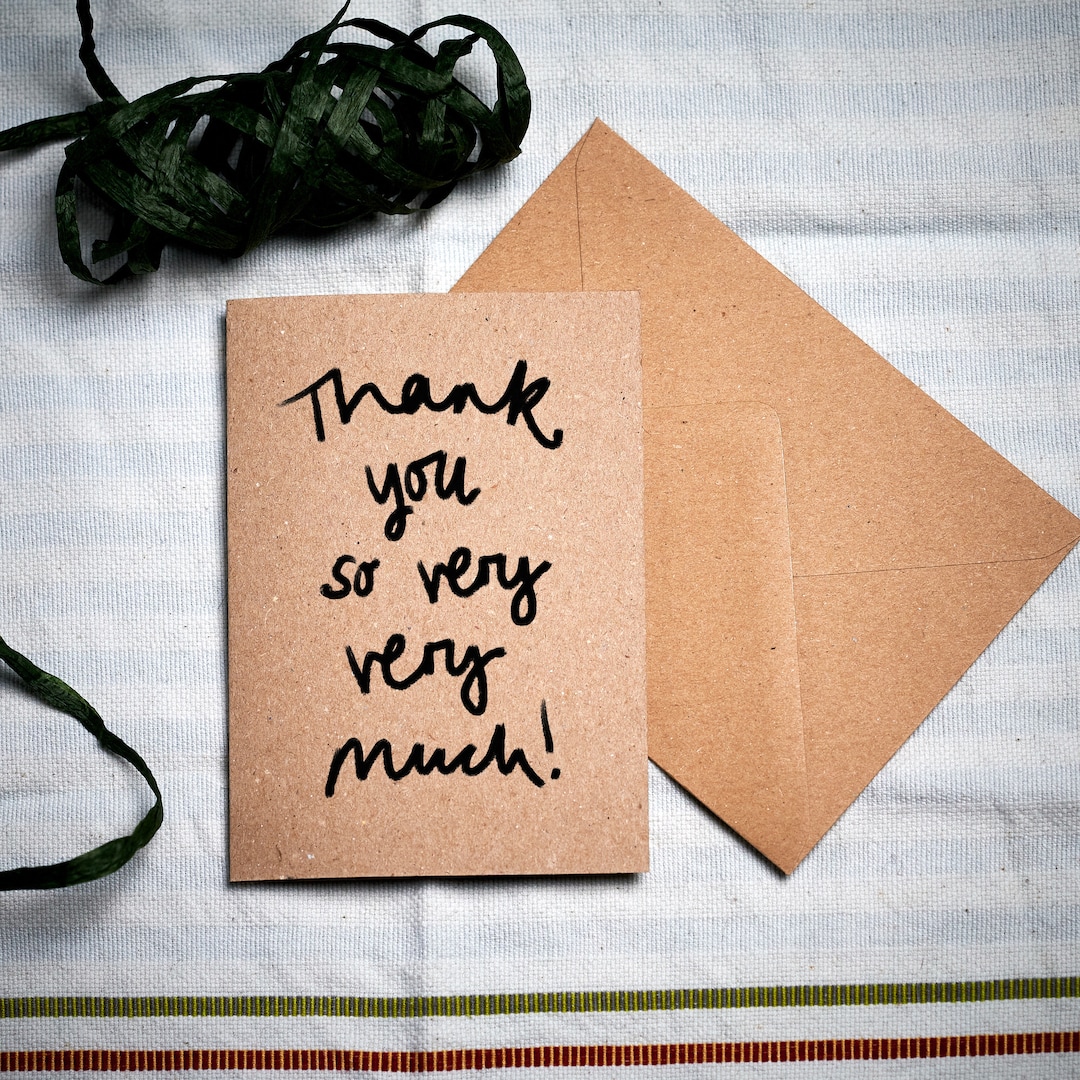 Thank You Card / Thank You so Very Very Much! / Eco Card - Etsy