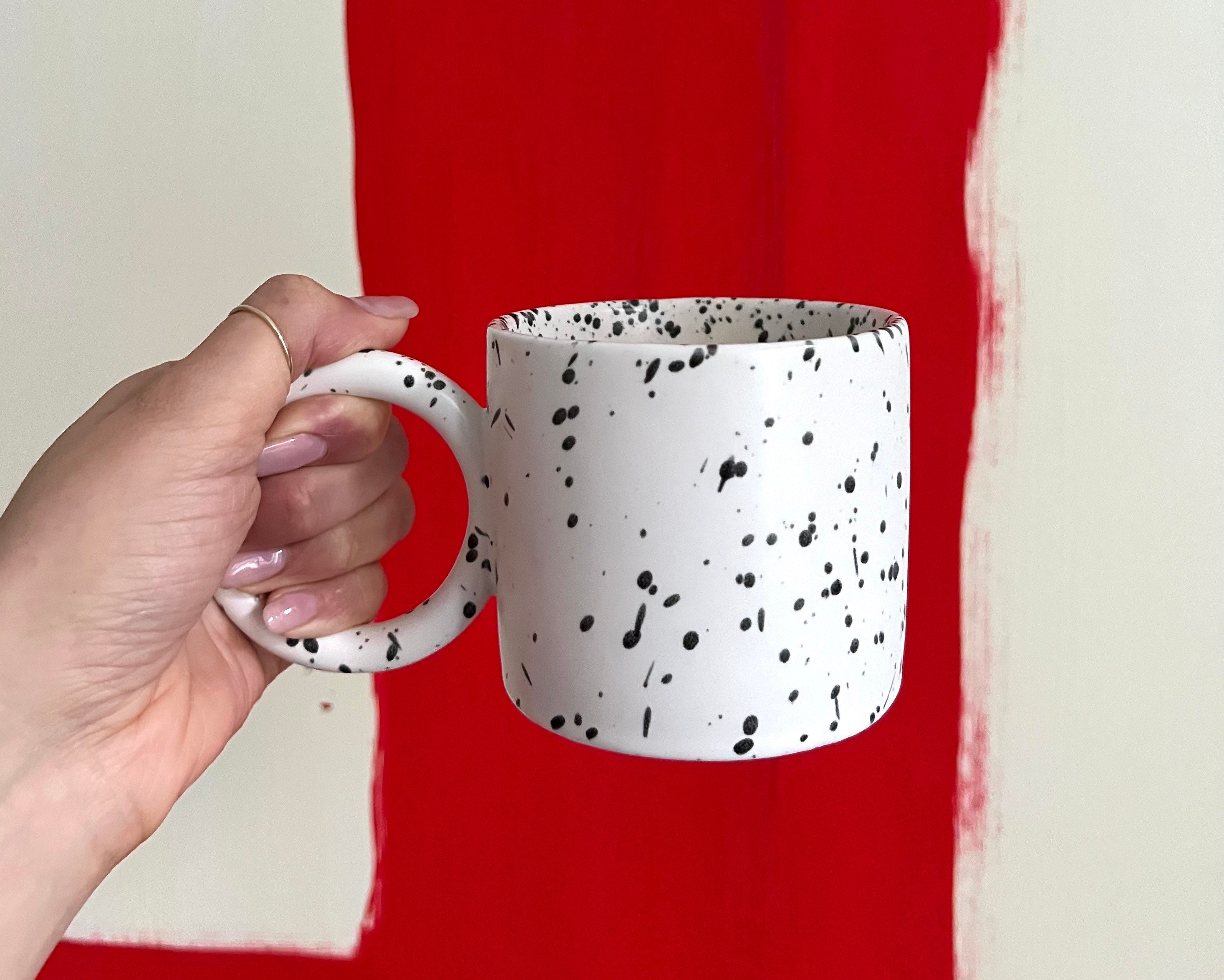 Round Large Ceramic Coffee Mug With Exaggerated Ring Shaped - Etsy