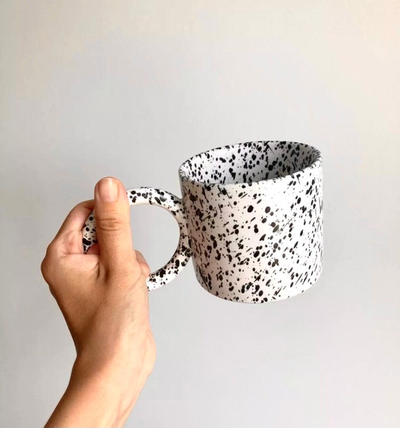 Round Large Ceramic Coffee Mug With Exaggerated Ring Shaped - Etsy