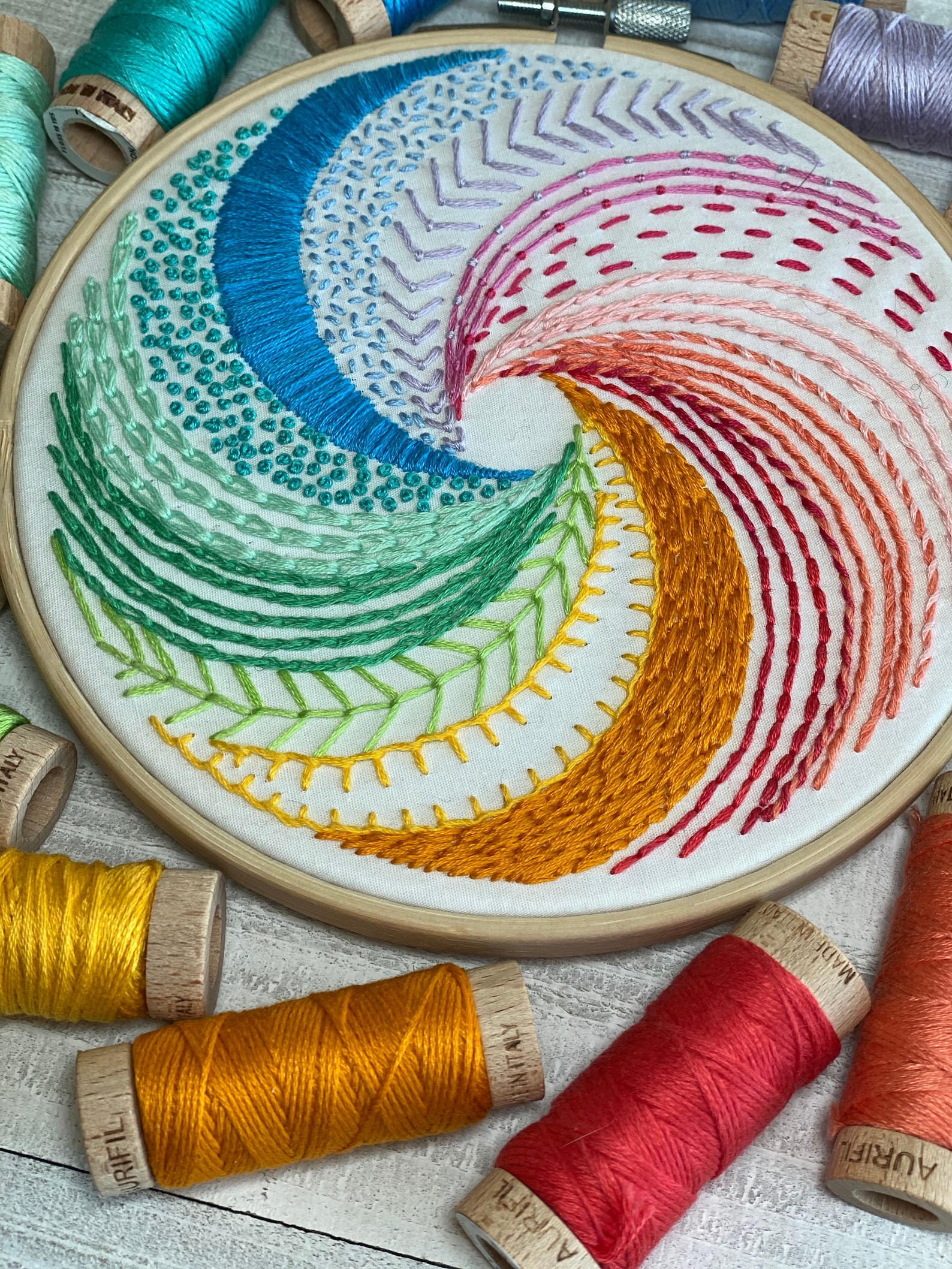 Pinwheel Hoop Stitch *PDF* Sampler Pattern - Etsy