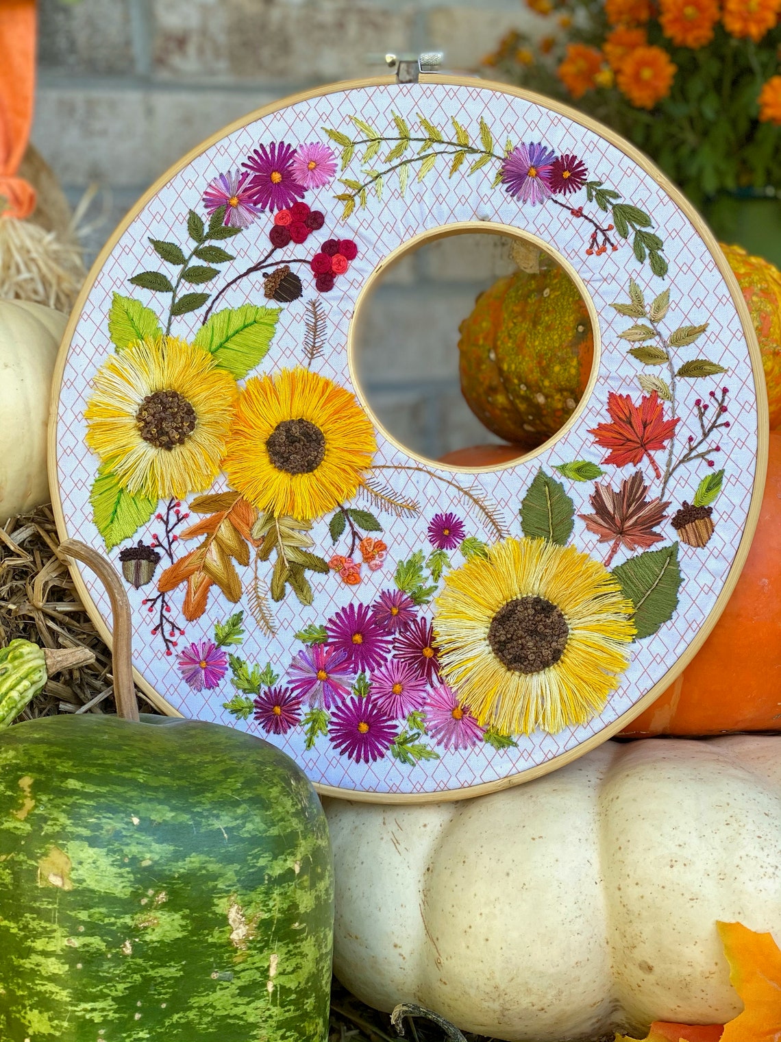 Harvest Wreath Stitch PDF Pattern | Etsy