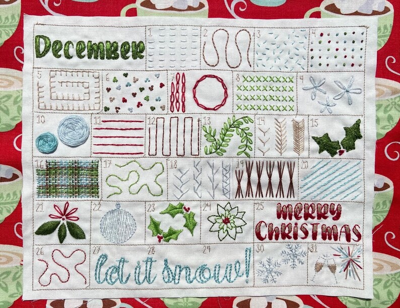 December Calendar Stitch PDF Pattern - Etsy