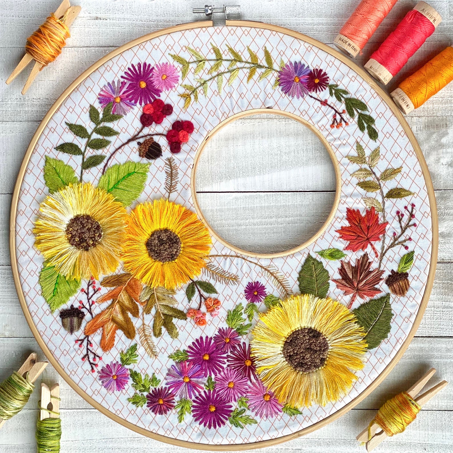Harvest Wreath Stitch PDF Pattern - Etsy