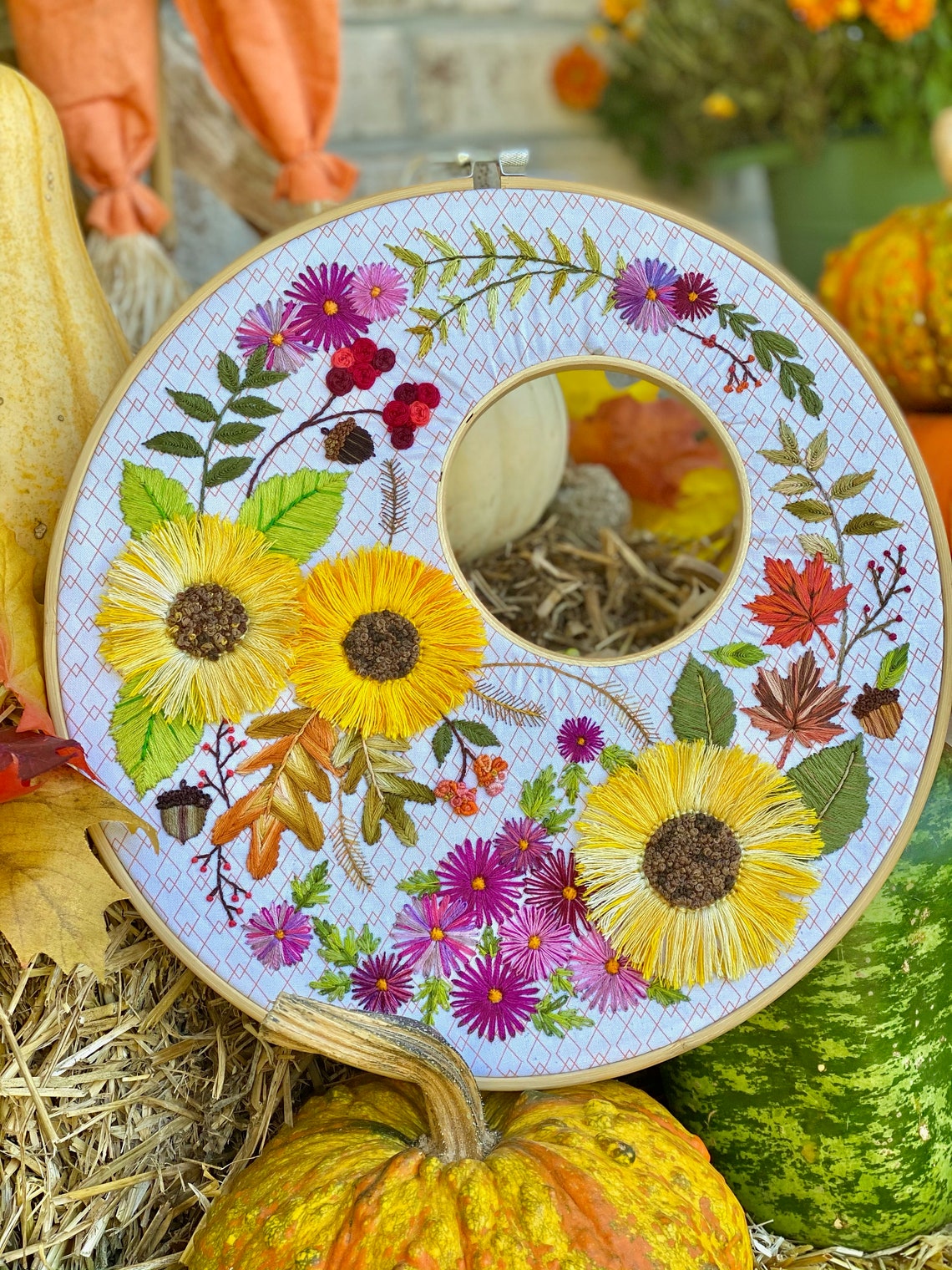 Harvest Wreath Stitch PDF Pattern | Etsy