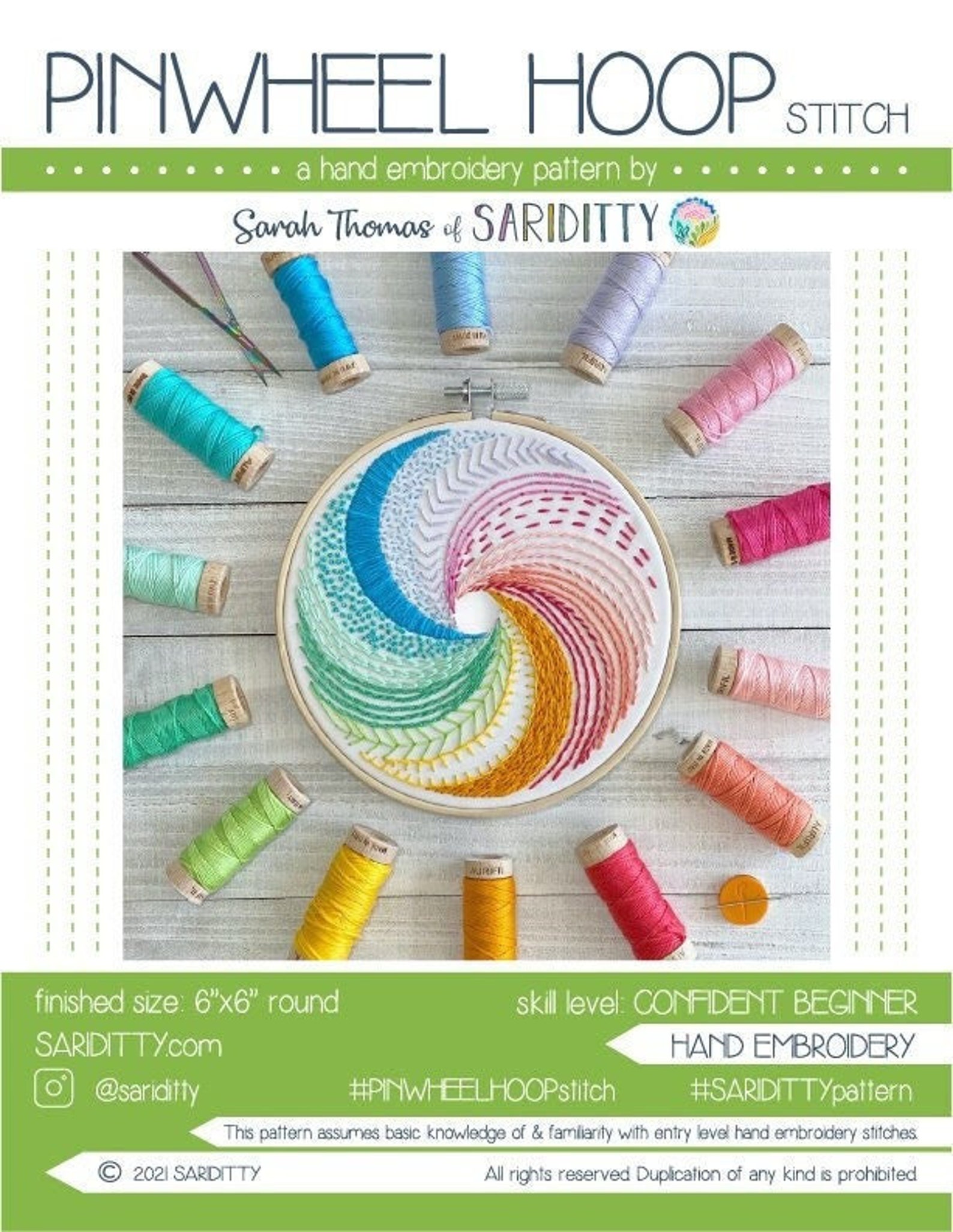 Pinwheel Hoop Stitch *PDF* Sampler Pattern - Etsy