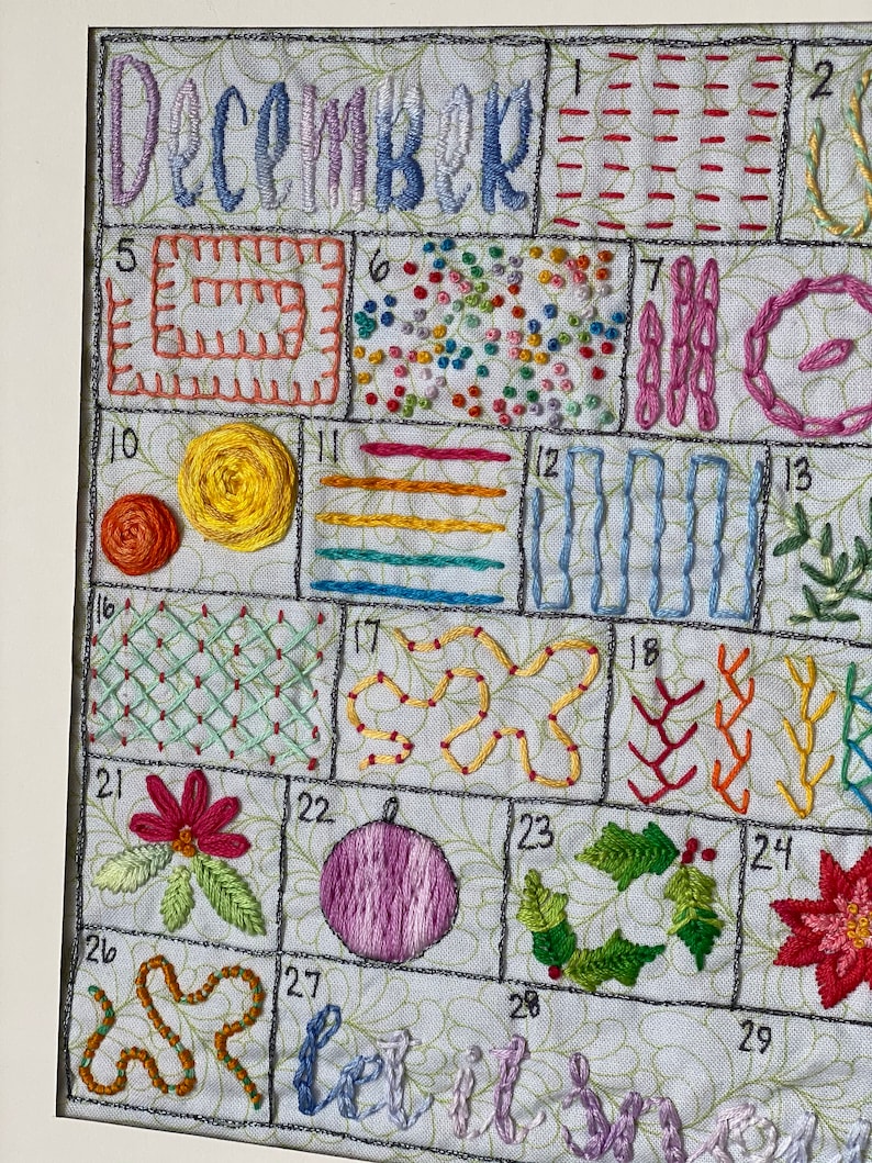 December Calendar Stitch PDF Pattern - Etsy