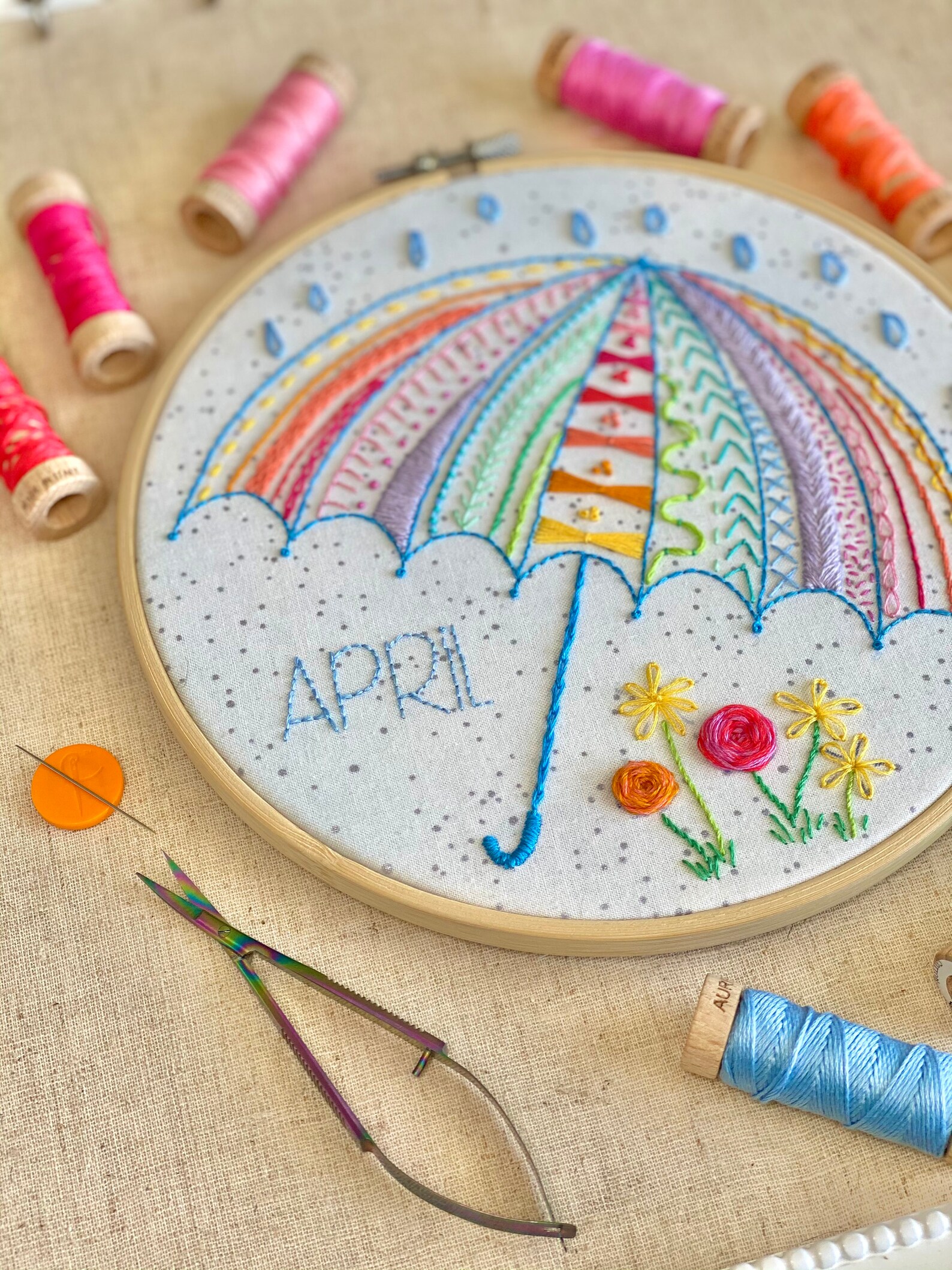 April Sampler Stitch PDF Pattern | Etsy