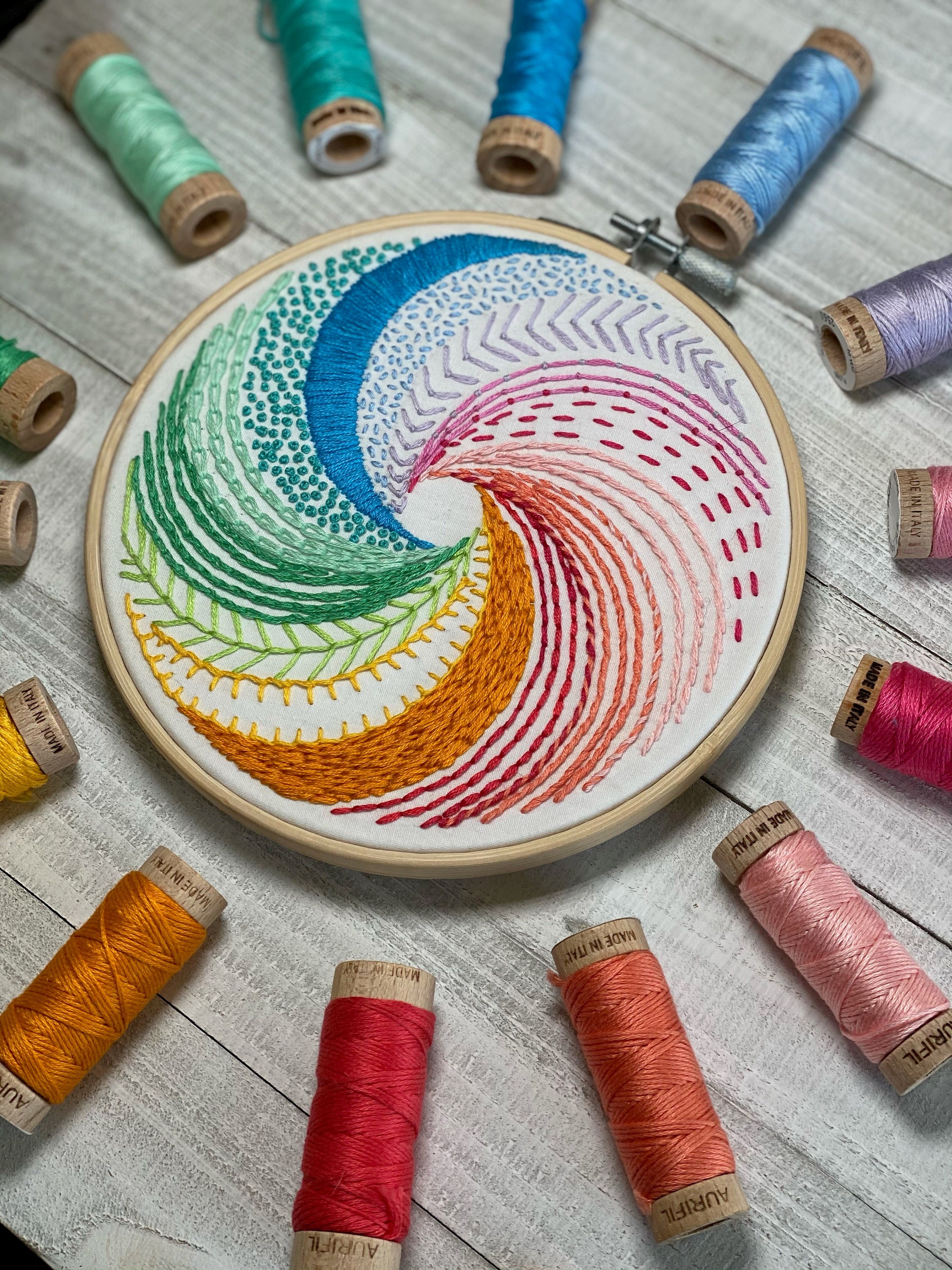 Pinwheel Hoop Stitch *PDF* Sampler Pattern — SARIDITTY