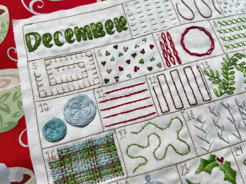 December Calendar Stitch PDF Pattern - Etsy