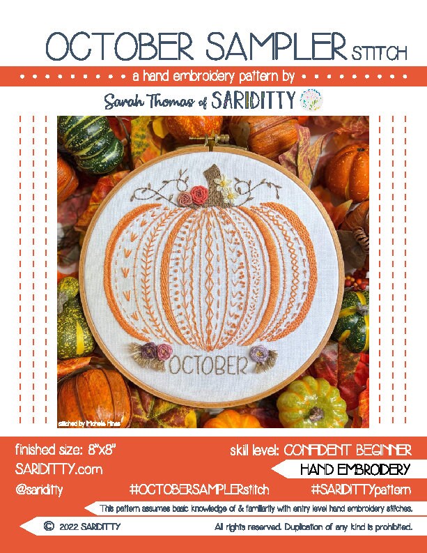 October Sampler Stitch *PDF* Pattern - Etsy