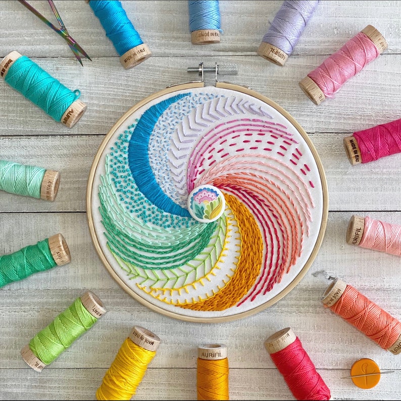 Pinwheel Hoop Stitch *PDF* Sampler Pattern - Etsy