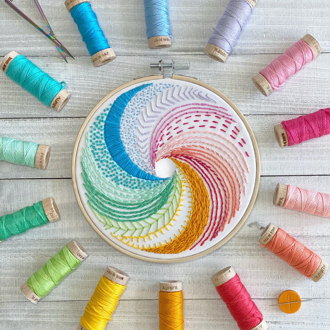 Pinwheel Hoop Stitch *PDF* Sampler Pattern - Etsy