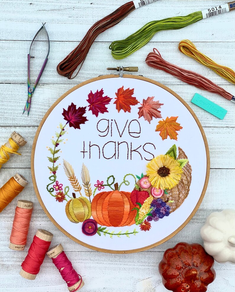 Give Thanks Stitch PDF Pattern - Etsy