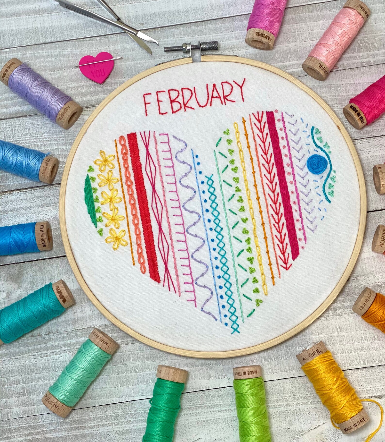 February Sampler Stitch PDF Pattern - Etsy