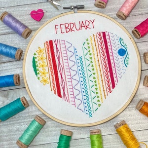 February Sampler Stitch *PDF* Pattern - Etsy