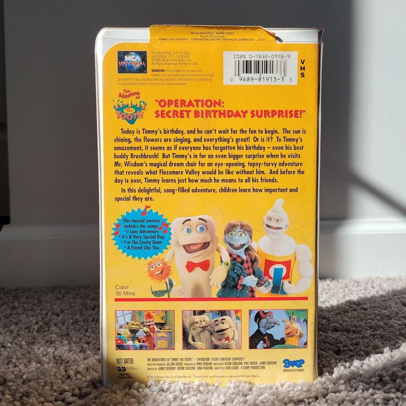 1994 Timmy the Tooth operation: Secret Birthday Surprise Vintage VHS - Etsy