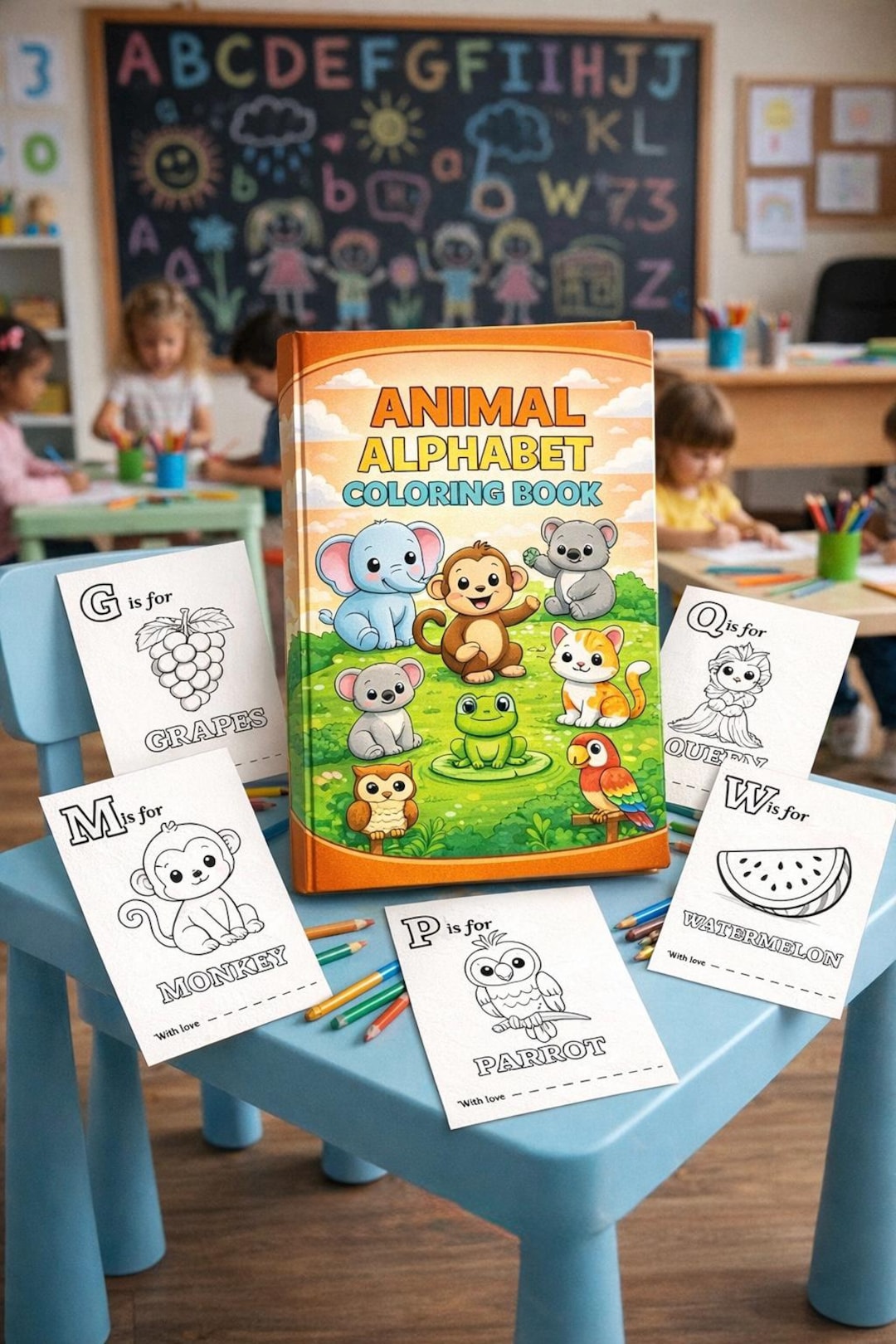 Animal Alphabet Coloring Book, ABC Printable for Preschool Kids ...