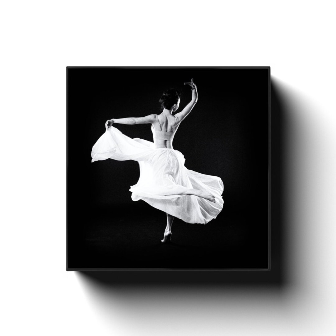 Dancer in A White Dress 2 Square Canvas Print Contemporary Dance Dancer ...