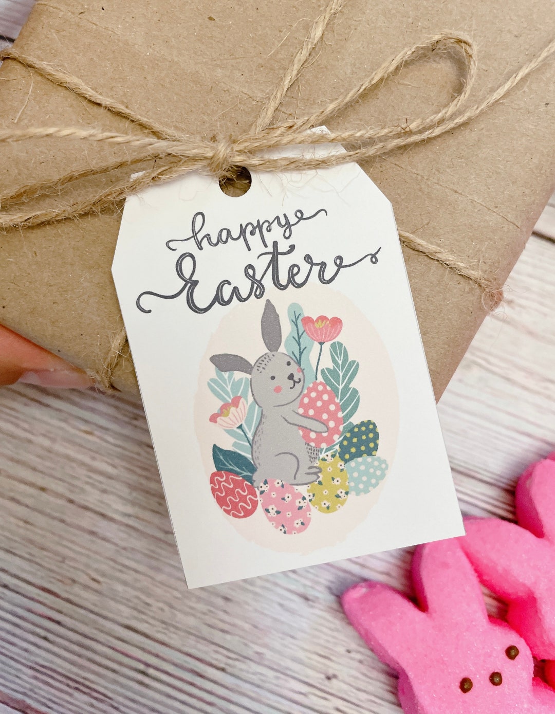 Bunny Easter Gift Tags: Printable Basket Tags (instant Download) - Etsy