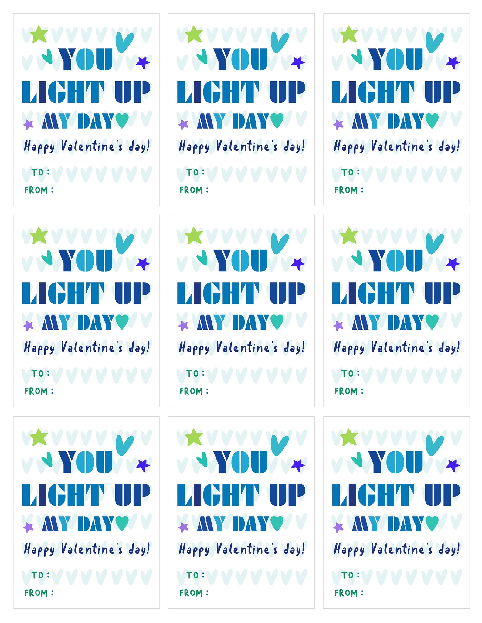 Glow Stick Valentine's Day Tag: Kids Printable (digital Download) - Etsy