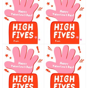 High Five Valentine Printable: Kids Non-candy Gift (digital Download ...