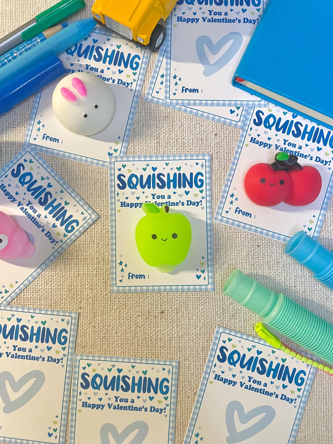 Squishy Valentines Cards: Non-candy Favor Tags (digital Download) - Etsy