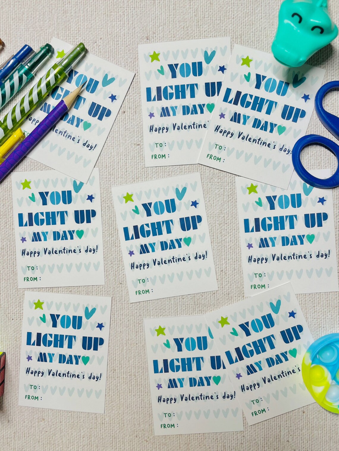 Glow Stick Valentine's Day Tag: Kids Printable (digital Download) - Etsy