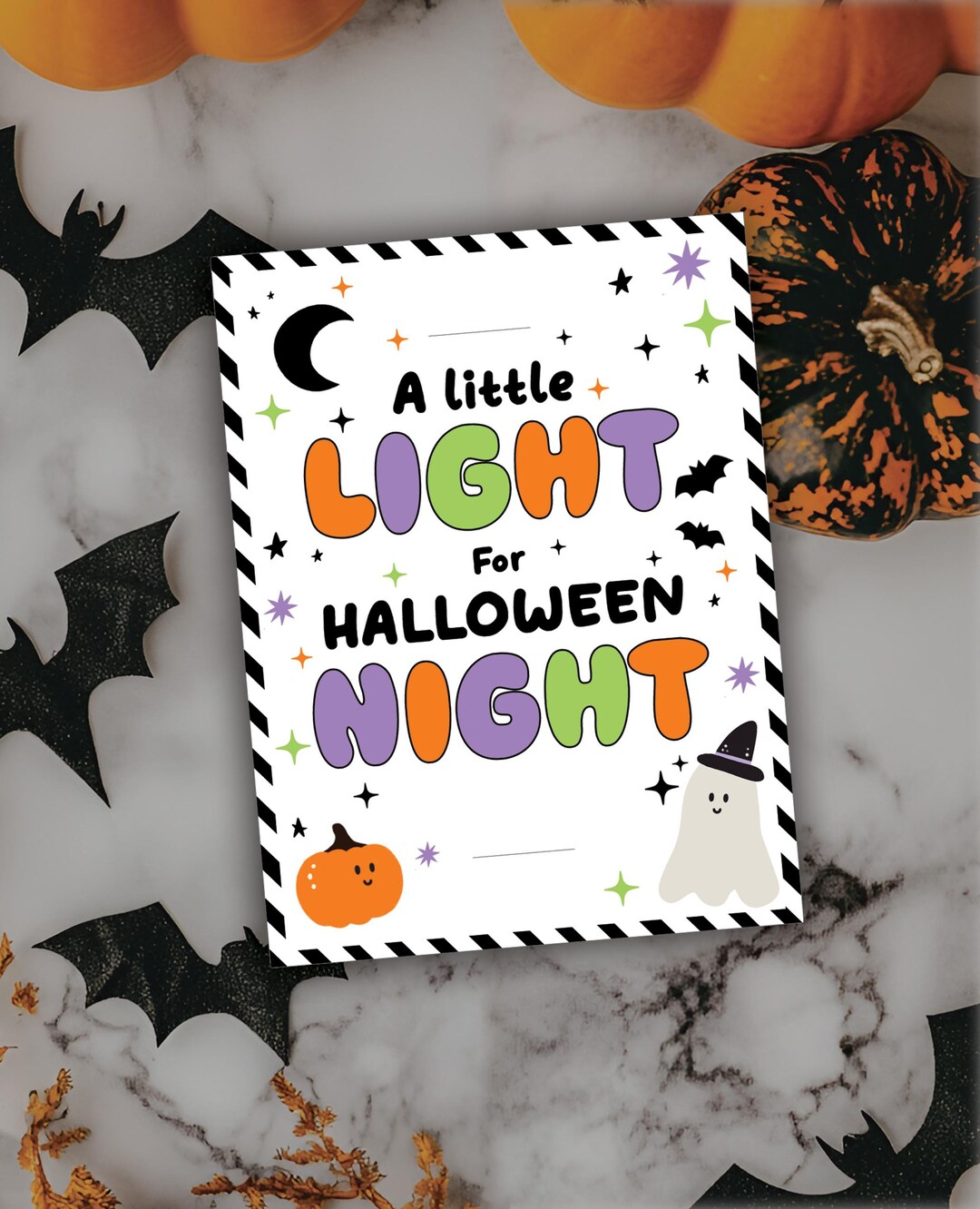 Halloween Glow Stick Tag: Printable Class Favor (editable PDF) - Etsy